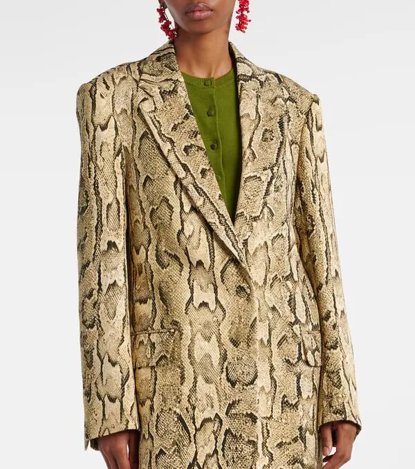 Dries Van Noten Snake-effect Jacquard Blazer