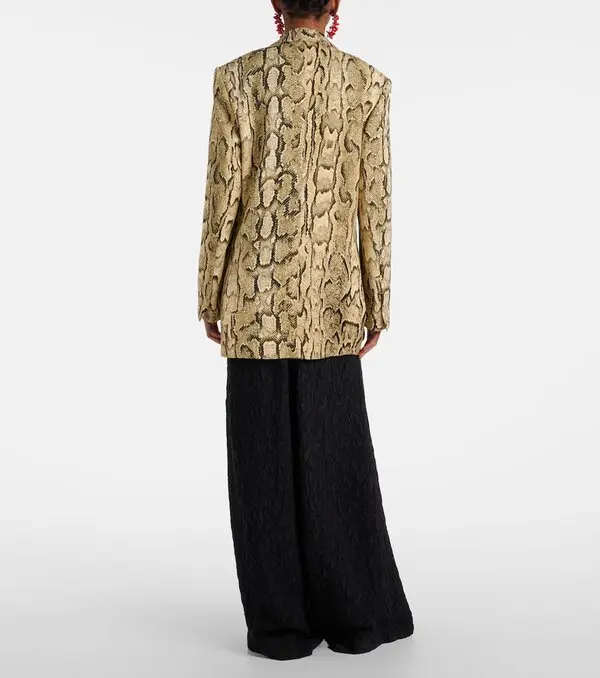 Dries Van Noten Snake-effect Jacquard Blazer