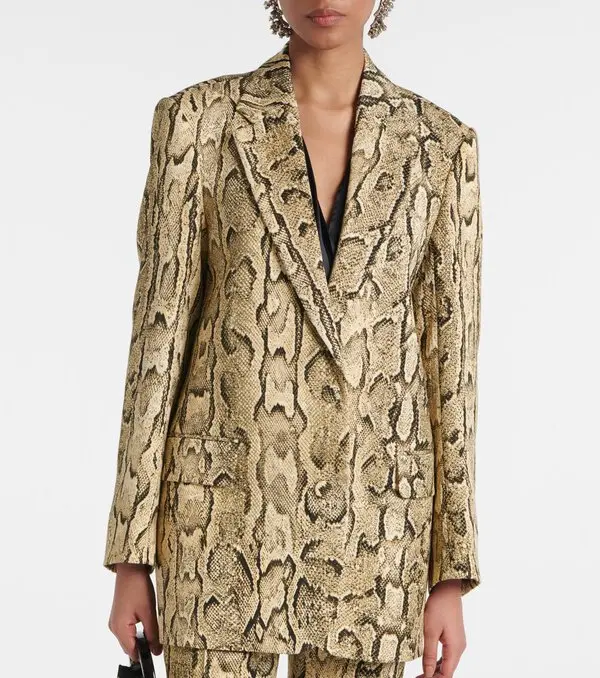 Dries Van Noten Snake-effect Jacquard Blazer