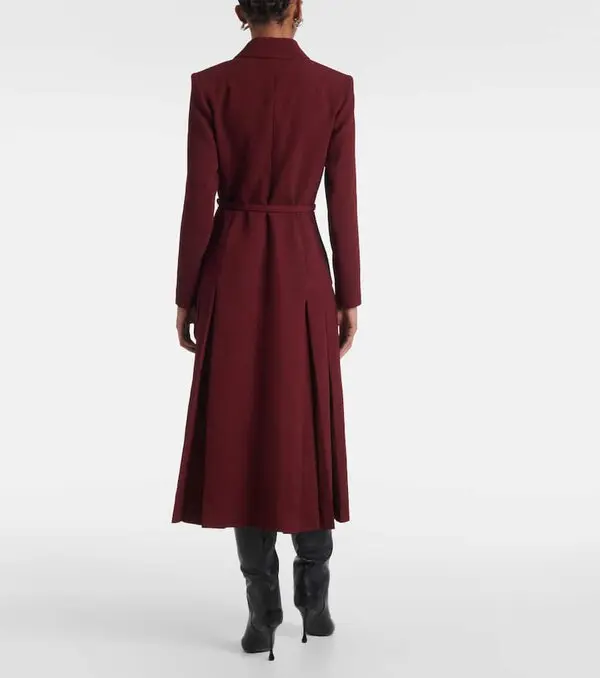 Emilia Wickstead Chaney Pleated CrêPe Blazer Dress In Burgundy