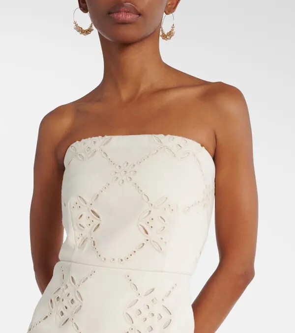Veronica Beard Nettia Embroidered Cotton Midi Dress