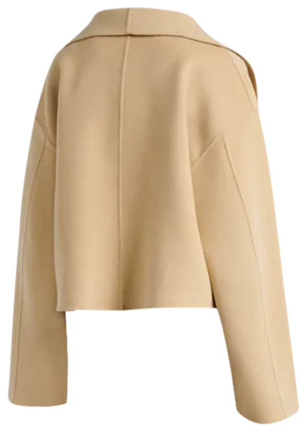 TOTEME Signature Cropped Wool Jacket - Beige
