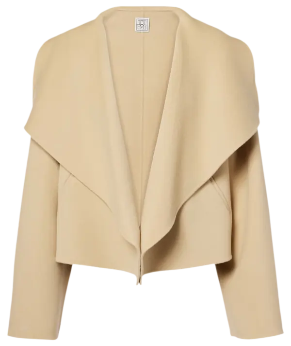 TOTEME Signature Cropped Wool Jacket - Beige