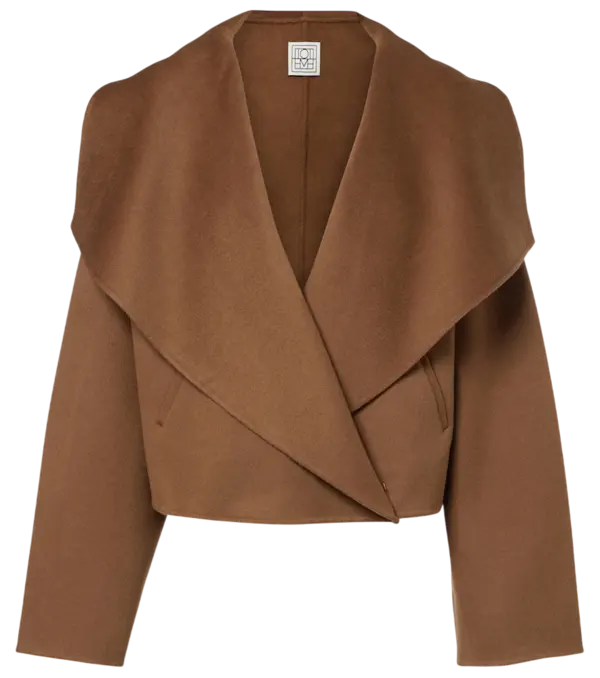 TOTEME Signature Cropped Wool Jacket - Brown