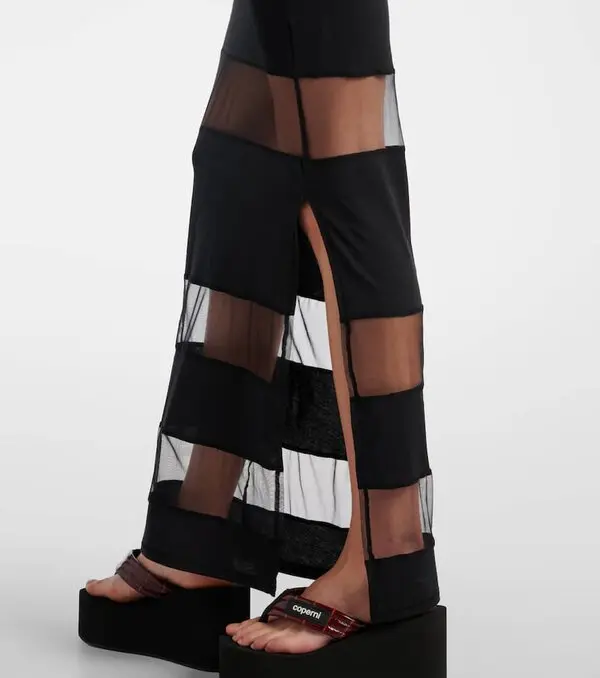 Coperni Striped Paneled Maxi Dress - Black