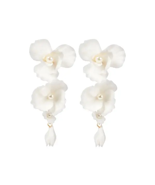 JENNIFER BEHR Mariam Floral Drop Earrings - White