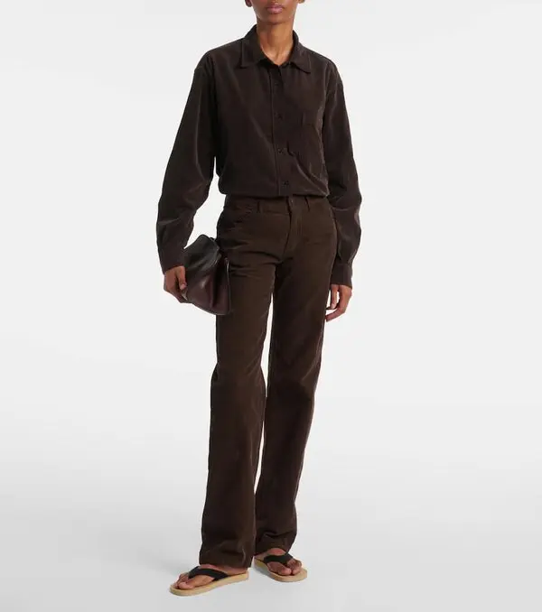 THE ROW Carlyl Straight Pants - Brown