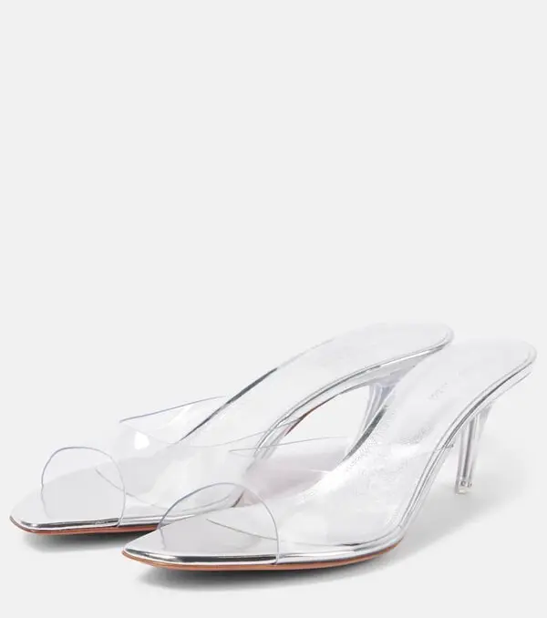 Amina Muaddi Alexa Glass 60 Pvc Mules - Transparent