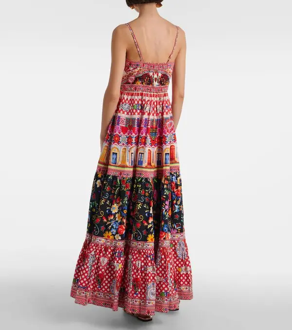 Camilla Printed Cotton Maxi Dress - Multicoloured
