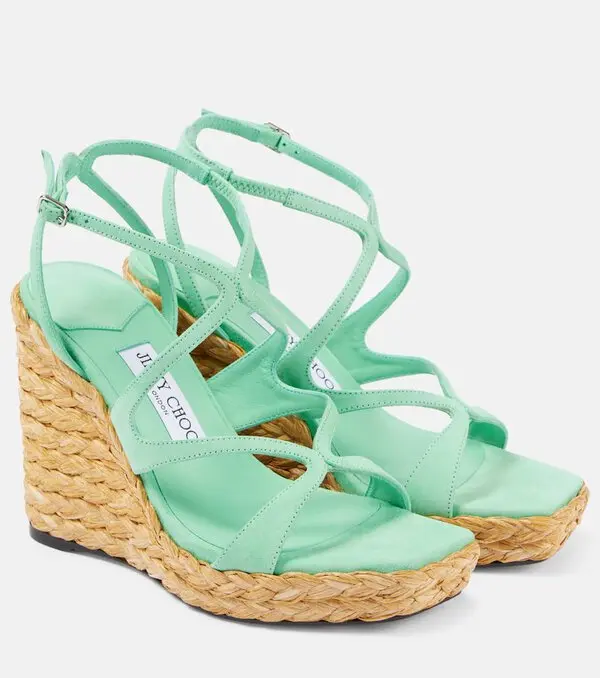 JIMMY CHOO Ayla 110 Espadrille Wedges - Green