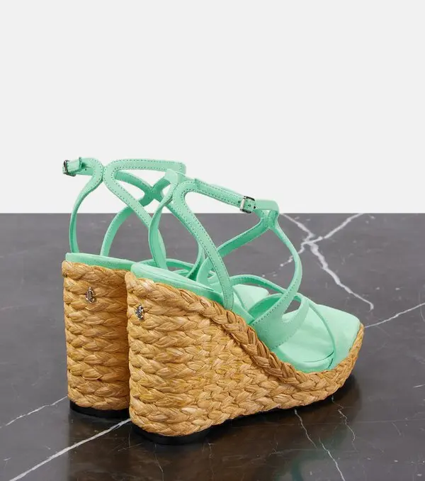 JIMMY CHOO Ayla 110 Espadrille Wedges - Green