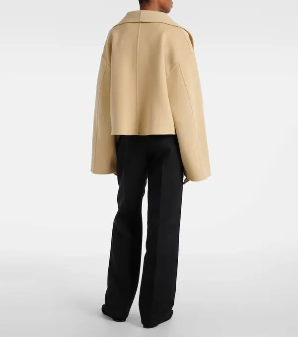 TOTEME Signature Cropped Wool Jacket - Beige