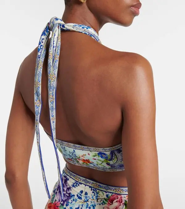 Camilla Crystal-embellished Halterneck Wrap Top