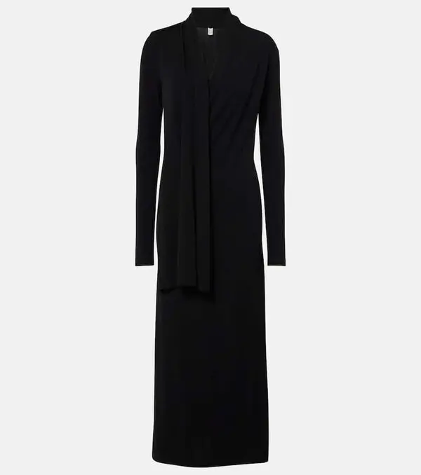 TOTEME Scarf-detail Jersey Maxi Dress - Black