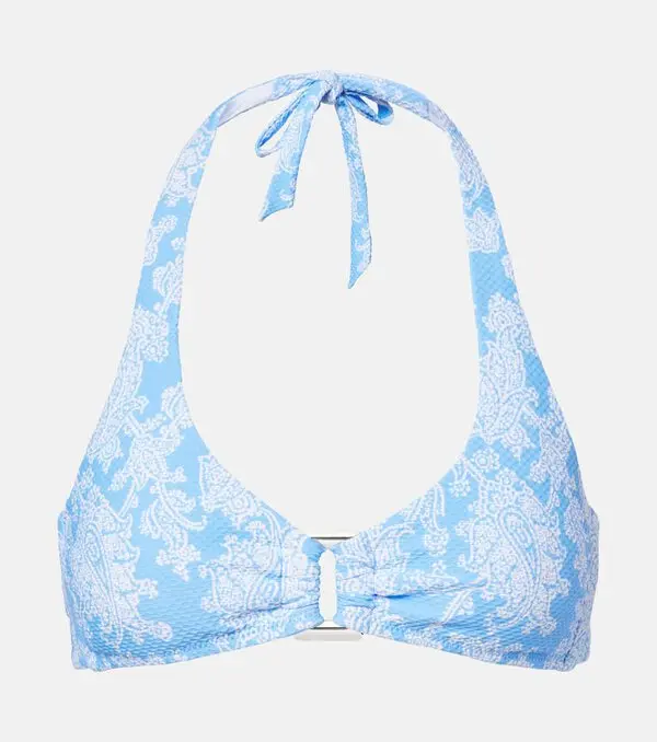 Heidi Klein Paisley Halterneck Bikini Top - Blue