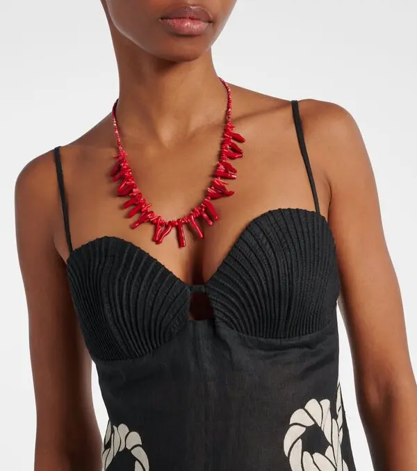Johanna Ortiz Printed Linen Maxi Dress