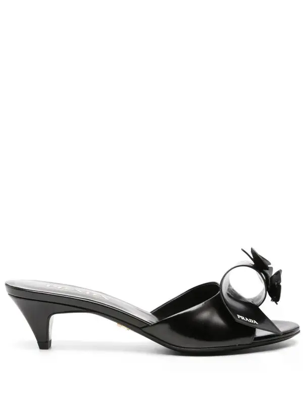 Prada 50mm Floral Appliqué Sandals