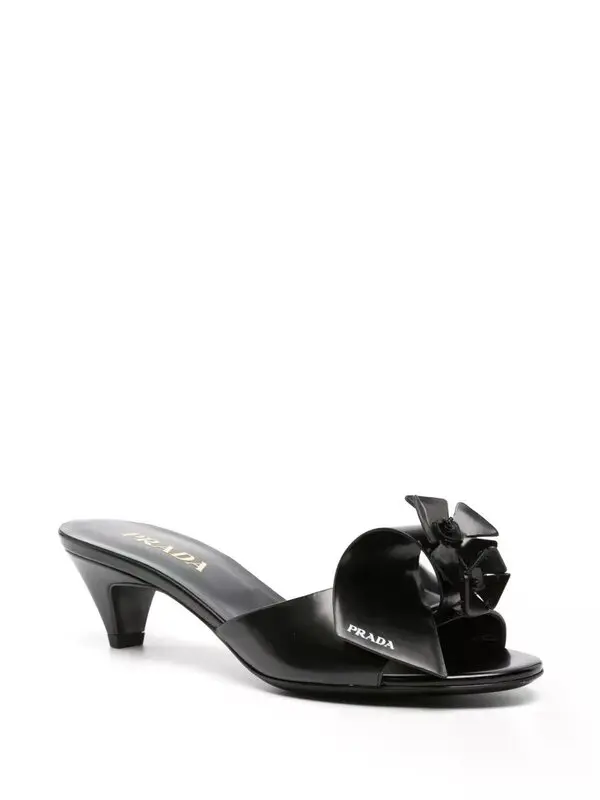 Prada 50mm Floral Appliqué Sandals