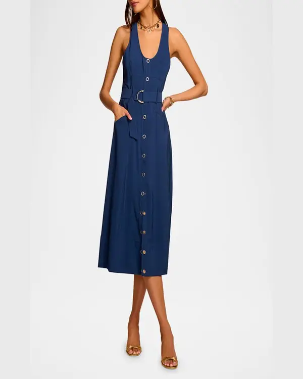 Ramy Brook Nomi Belted Midi Dress