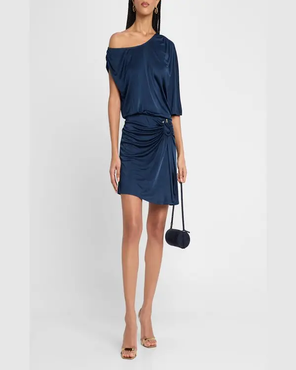 Ramy Brook Nellie Draped Mini Dress In Spring Navy 30% Off