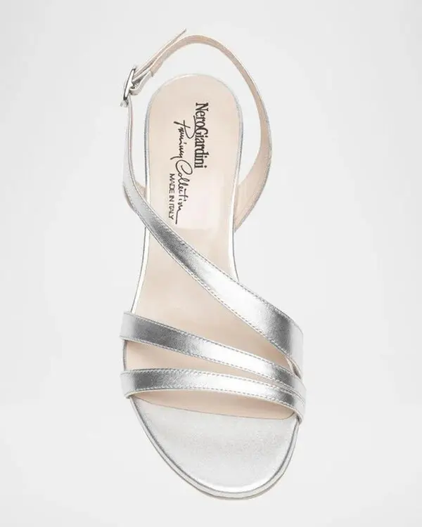 NEROGIARDINI Strappy Kitten-heel Sandals - Silver