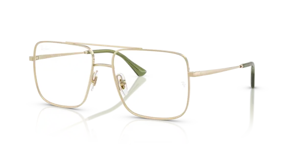 Ray-ban Square Frame Eyeglasses - Pale Gold