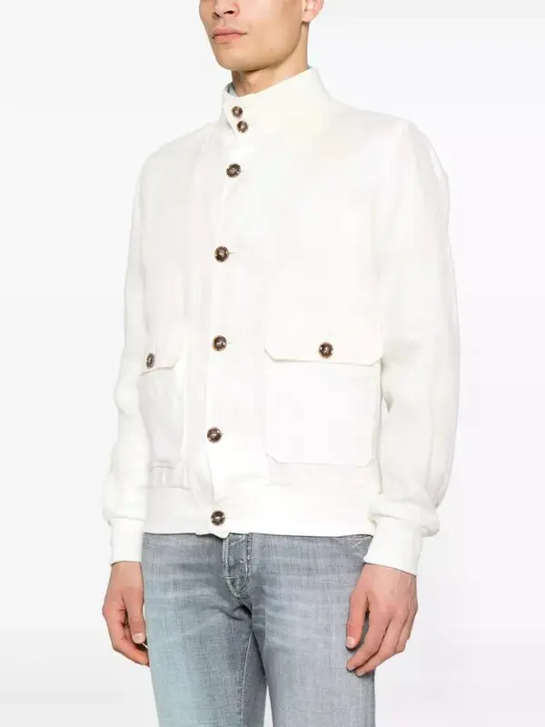 BARBA NAPOLI Linen Jacket - White