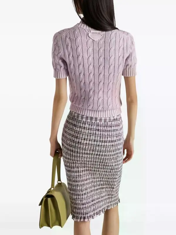 Prada Crew-neck Cotton Top - Purple
