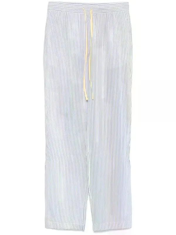 Victoria Beckham Striped Pajama-style Trousers - White