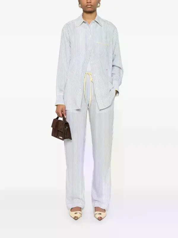 Victoria Beckham Striped Pajama-style Trousers