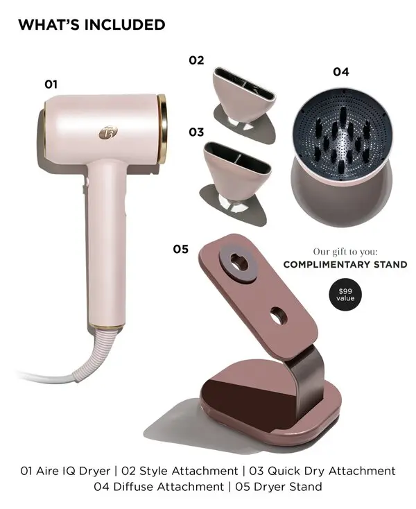 T3 Aire Iq Intelligent Hair Dryer - Satin Blush