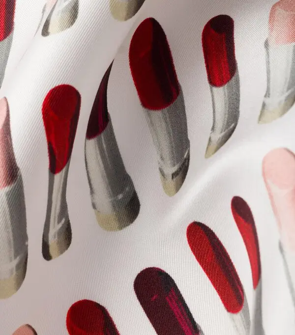 Prada Silk Lipstick Triangle Scarf