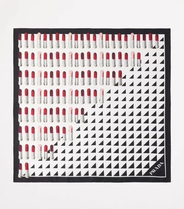 Prada Silk Lipstick Triangle Scarf