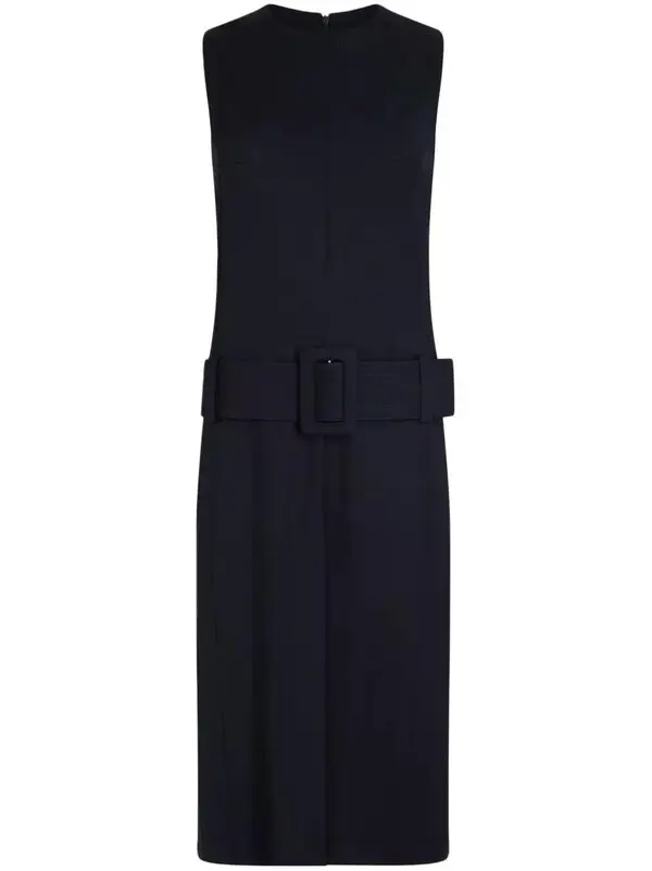 PATOU Belted Twill Midi Dress - Black