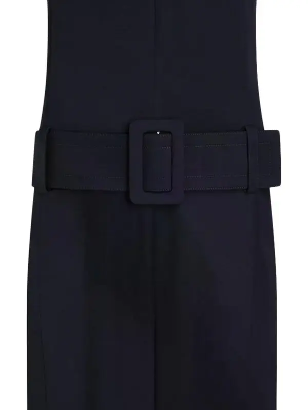 PATOU Belted Twill Midi Dress - Black
