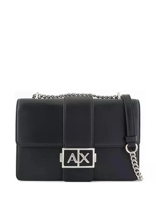 Armani Exchange Logo Plaque Crossbody Bag - Black