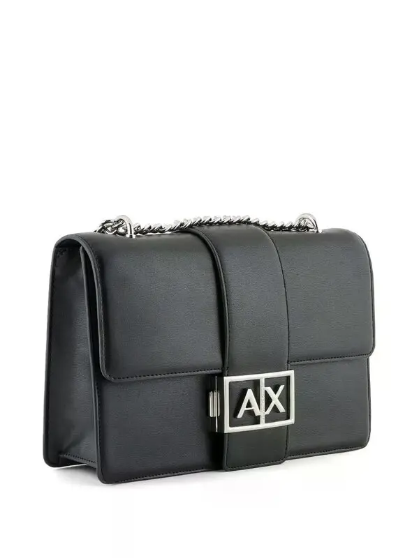 Armani Exchange Logo Plaque Crossbody Bag - Black