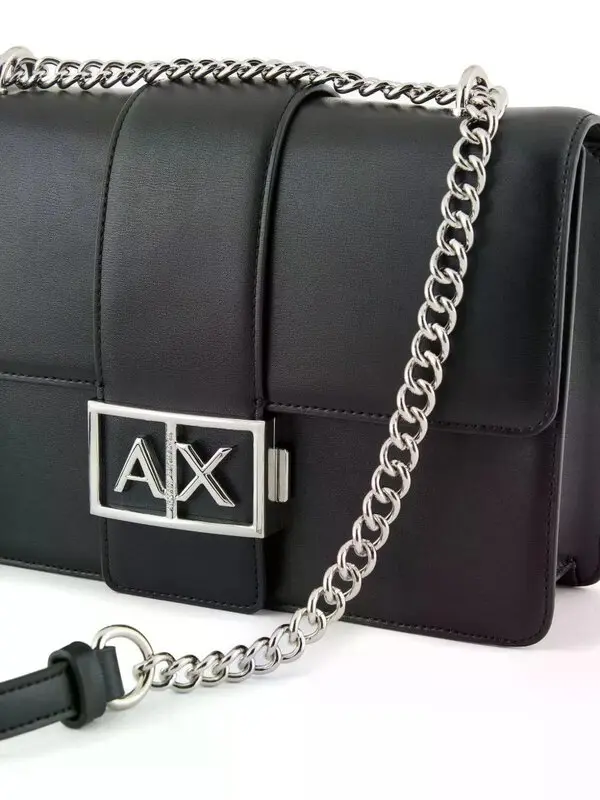 Armani Exchange Logo Plaque Crossbody Bag - Black