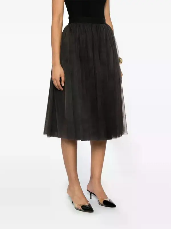 Dolce & Gabbana Tulle Midi Skirt - Black