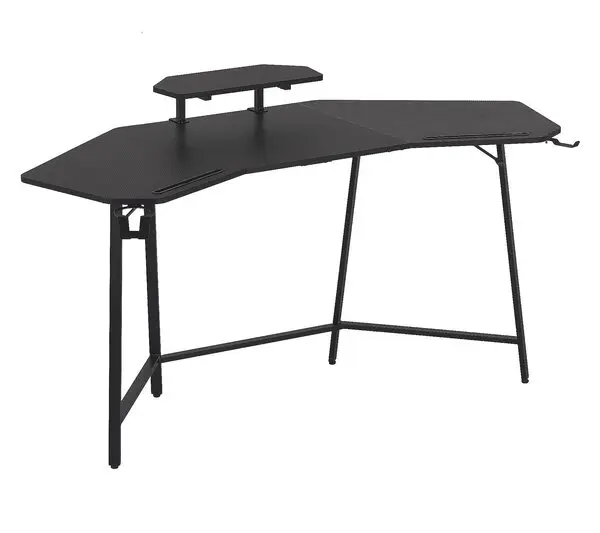 TECHNI SPORT Ts98d Gaming Desk W/ Shelf & Acces Sory Holders - One-color
