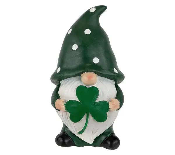 NORTHLIGHT Gnome St. Patrick's Day Outdoor Gard N Statue - One-color