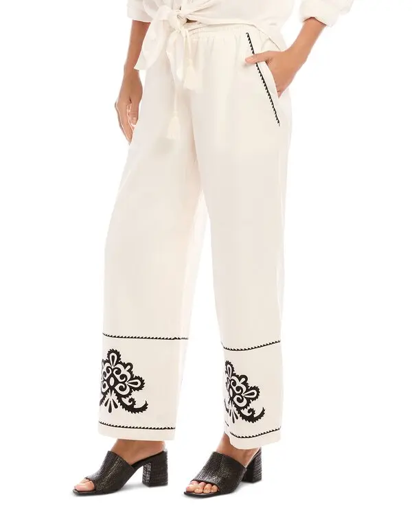 Karen Kane Embroidered Drawstring Pants