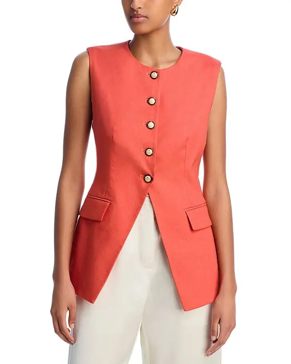 Veronica Beard Lois Waistcoat - Persimmon