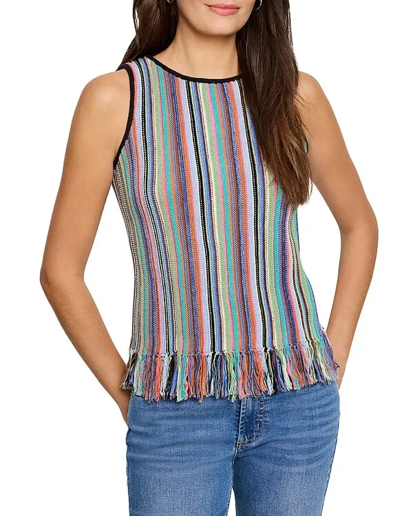 NIC+ZOE Falling Fringe Sleeveless Sweater