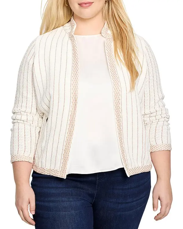 NIC+ZOE Pinstripe Stand Collar Jacket