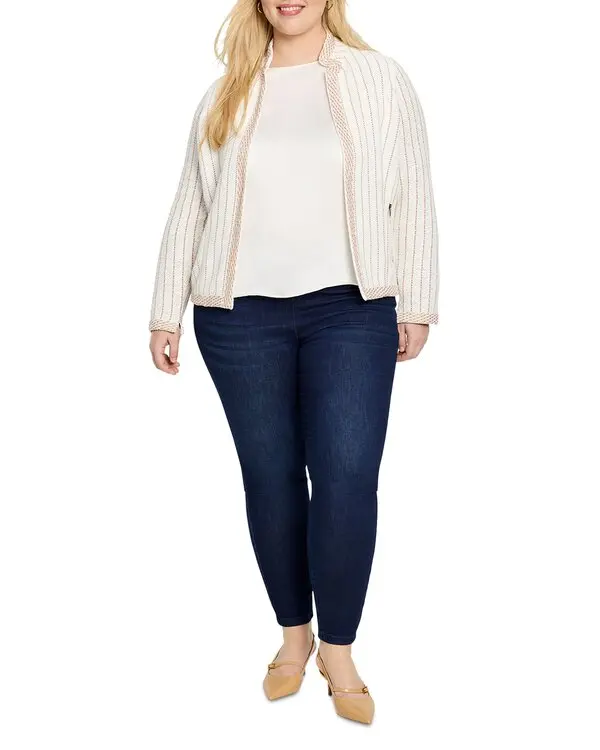 NIC+ZOE Pinstripe Stand Collar Jacket
