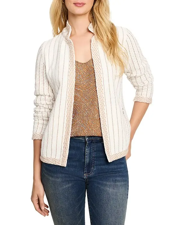 NIC+ZOE Pinstriped Notched Collar Jacket