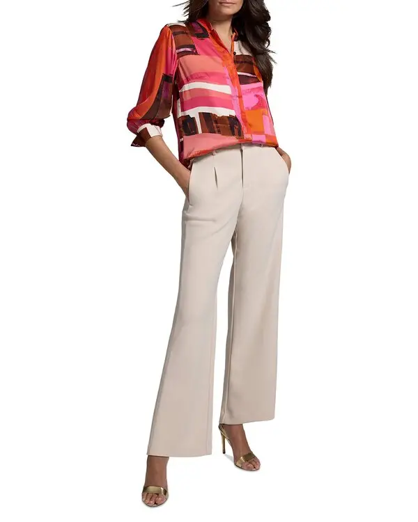 NIC+ZOE Artful Blocks Glossy Blouse