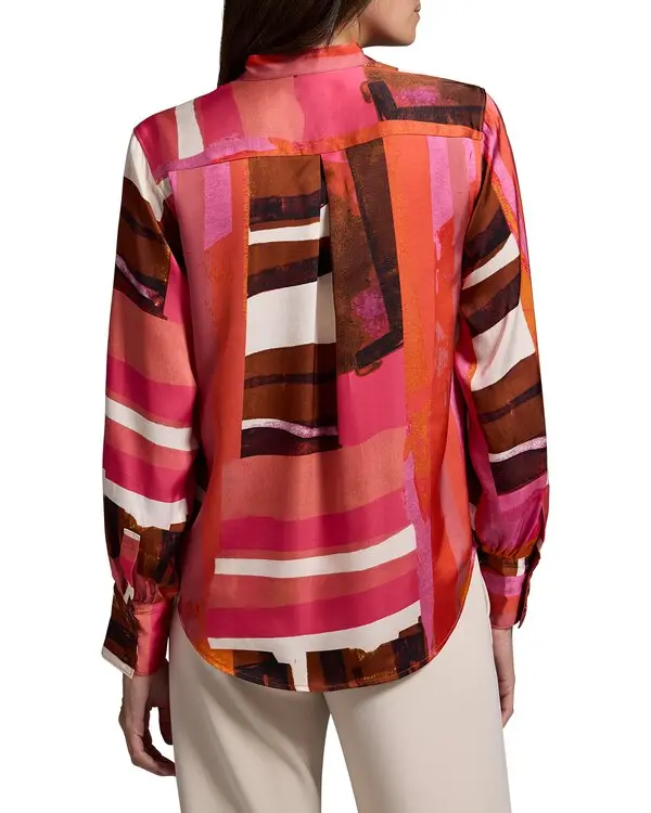 NIC+ZOE Artful Blocks Glossy Blouse