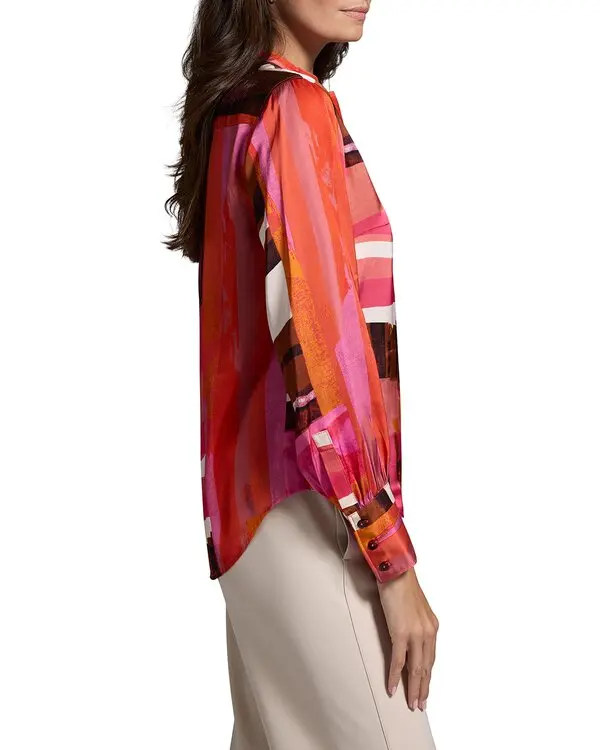 NIC+ZOE Artful Blocks Glossy Blouse